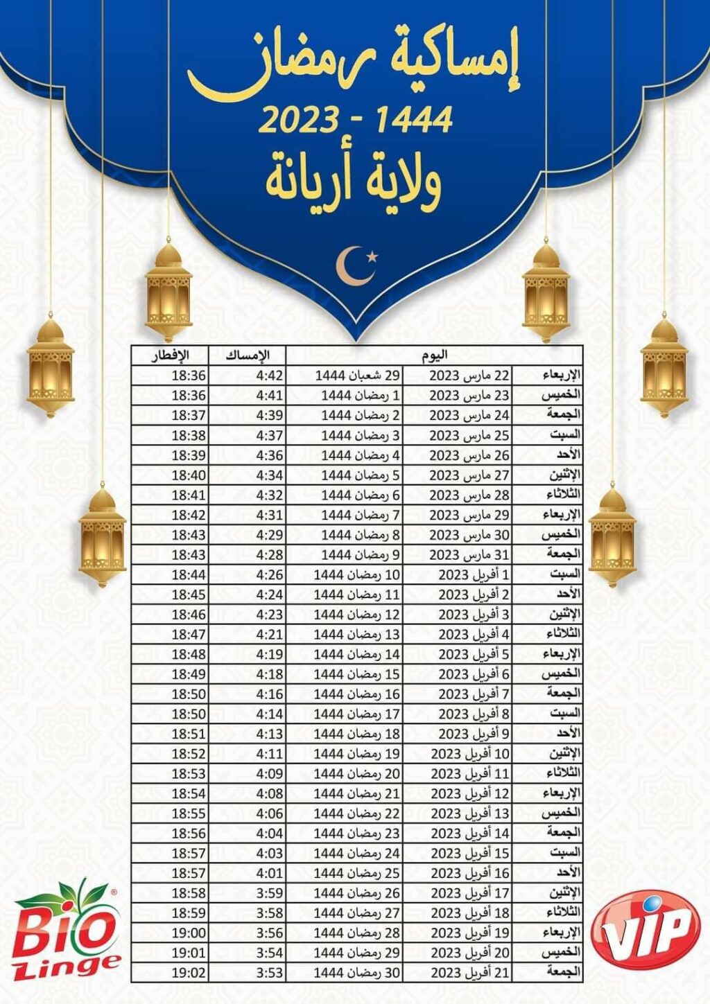Horaires de la rupture du jeûne en Tunisie - Polture