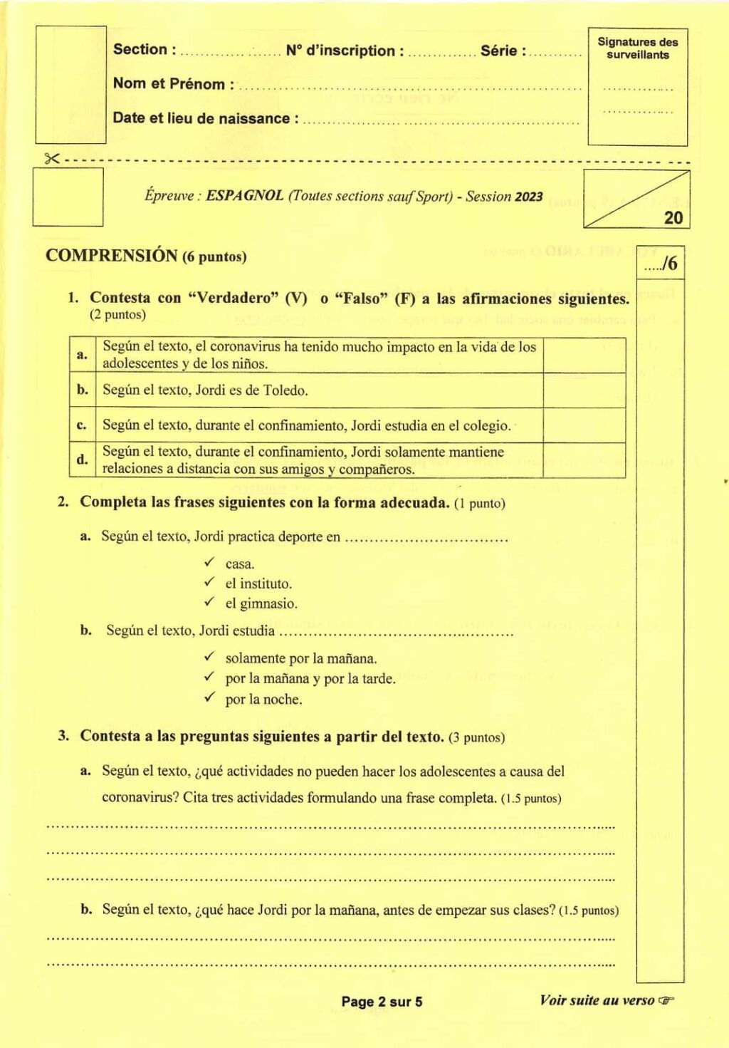 Bac 2023 : Toutes les épreuves du Bac Sciences Expérimentales (session ...