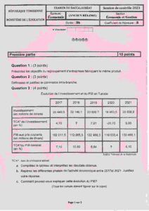 Session de contrôle 2023 : Toutes les épreuves du Bac Economie Gestion ...