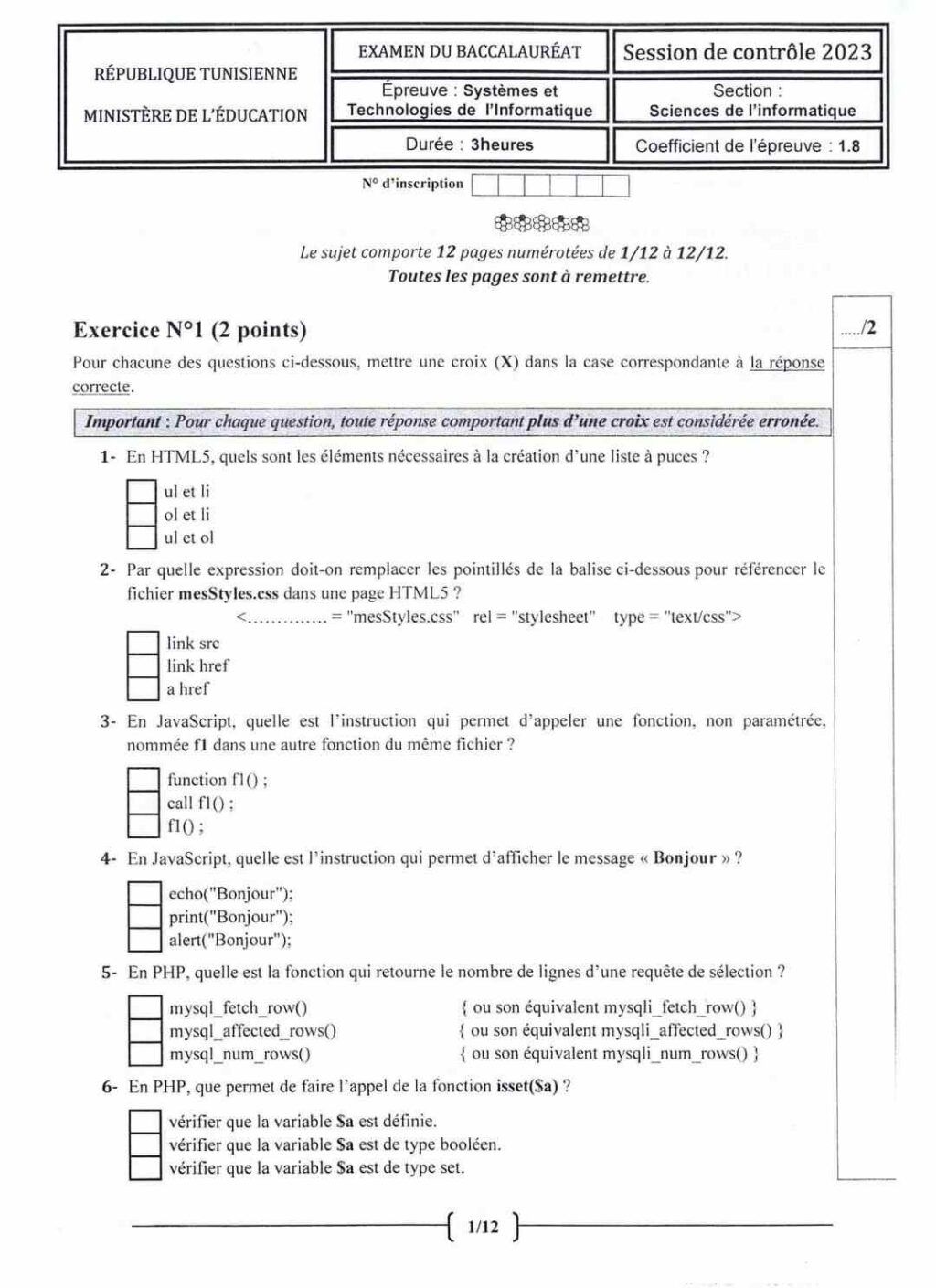 Session de contrôle 2023 : Toutes les épreuves du Bac Sciences de l ...