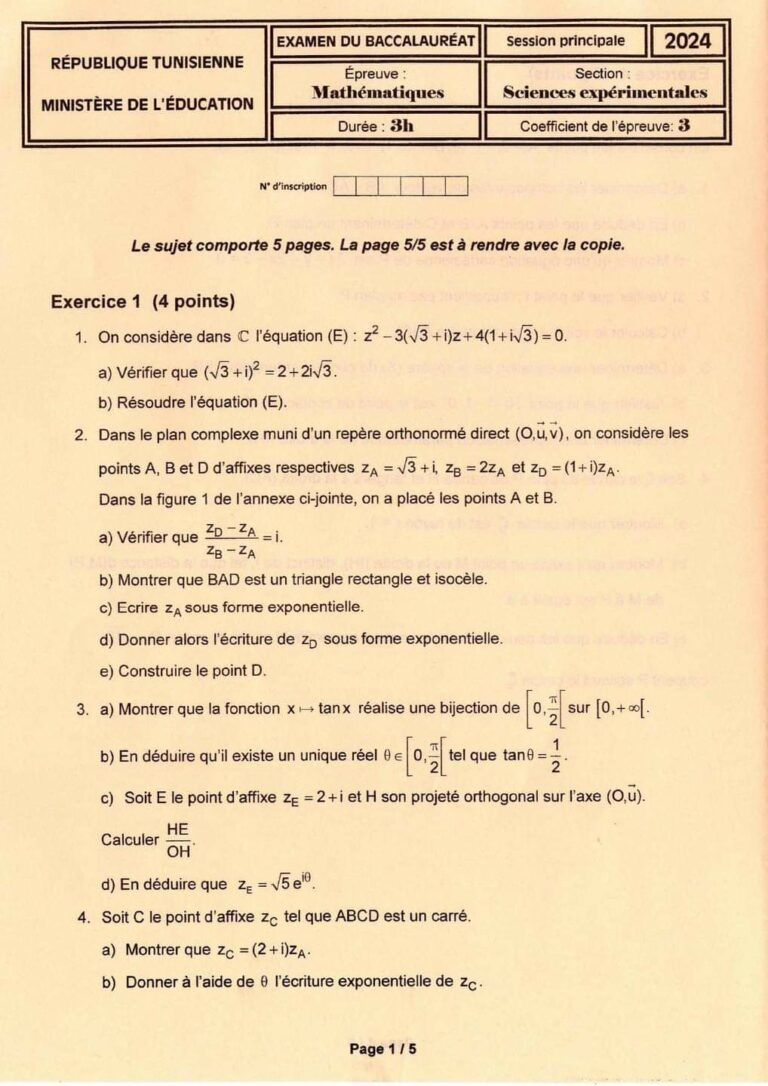 Bac 2024 : Toutes les épreuves de la section Sciences Expérimentales ...