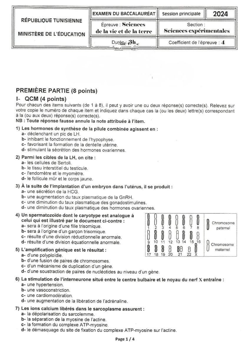 Bac 2024 : Toutes les épreuves de la section Sciences Expérimentales ...
